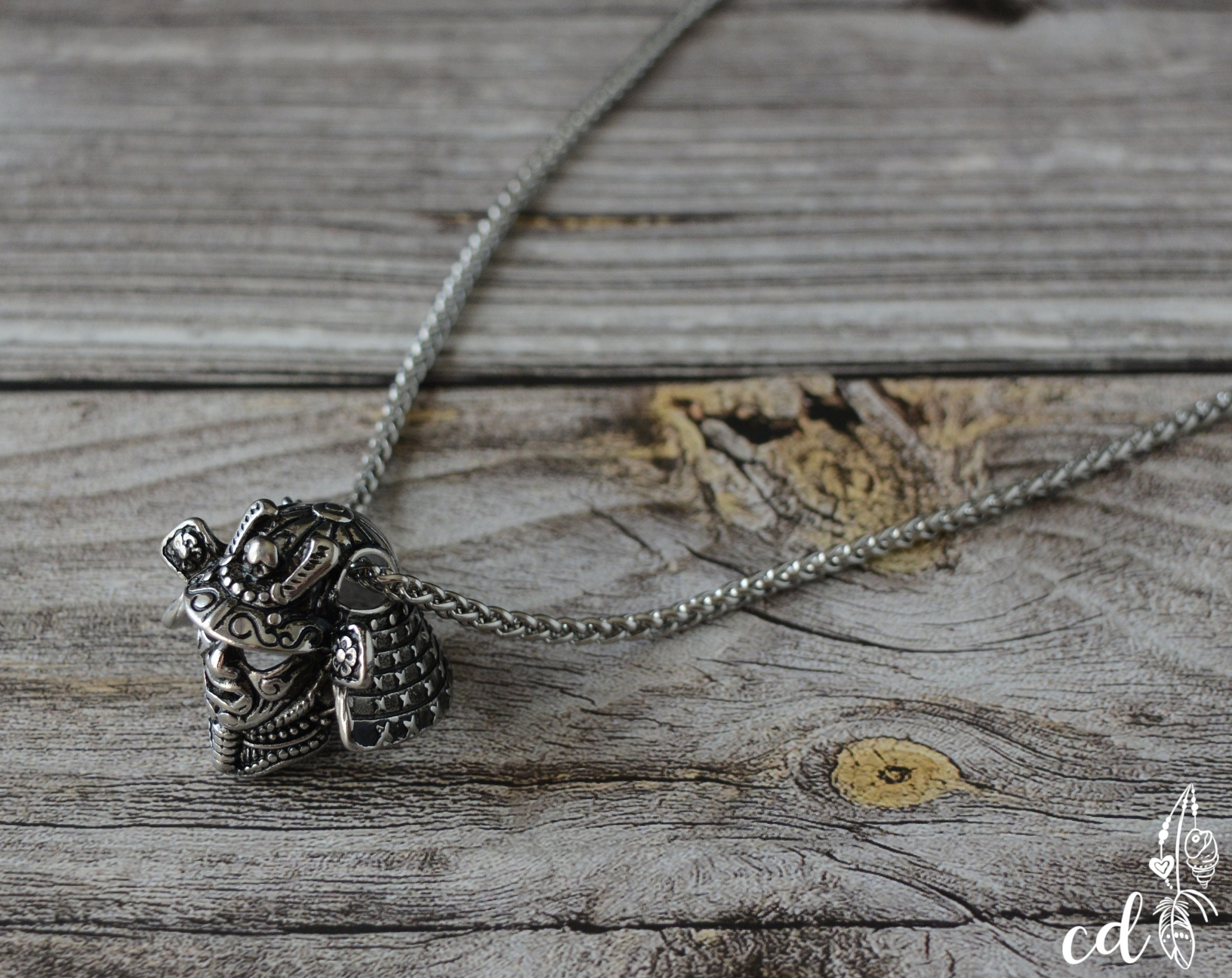 Stainless Steel Samurai Warrior Pendant Necklace - Cord Options - Etsy ...