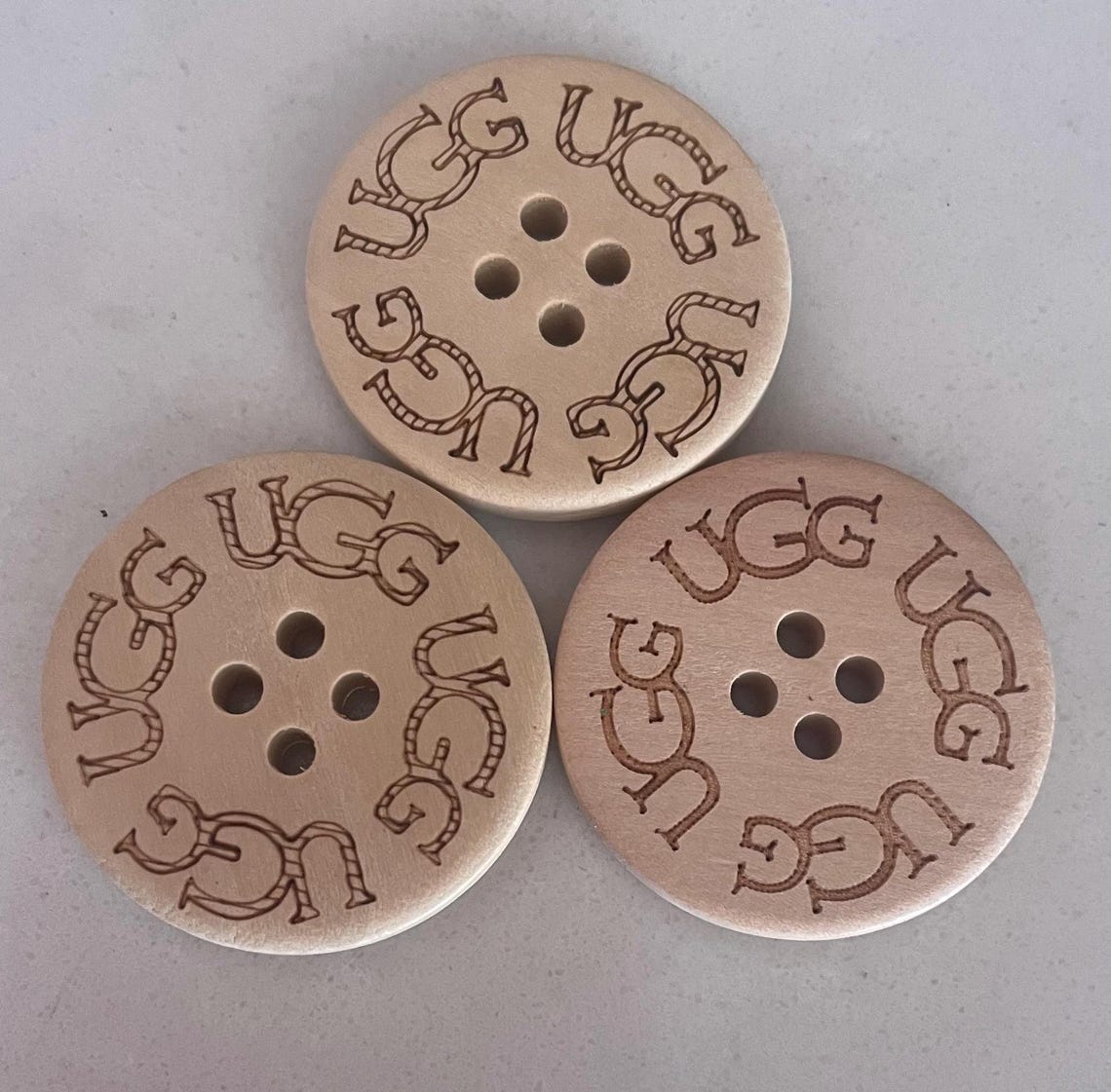THREE (3) UGG Replacement Buttons Natural Sand 3cm Adult Boots Ugh Uggs ...