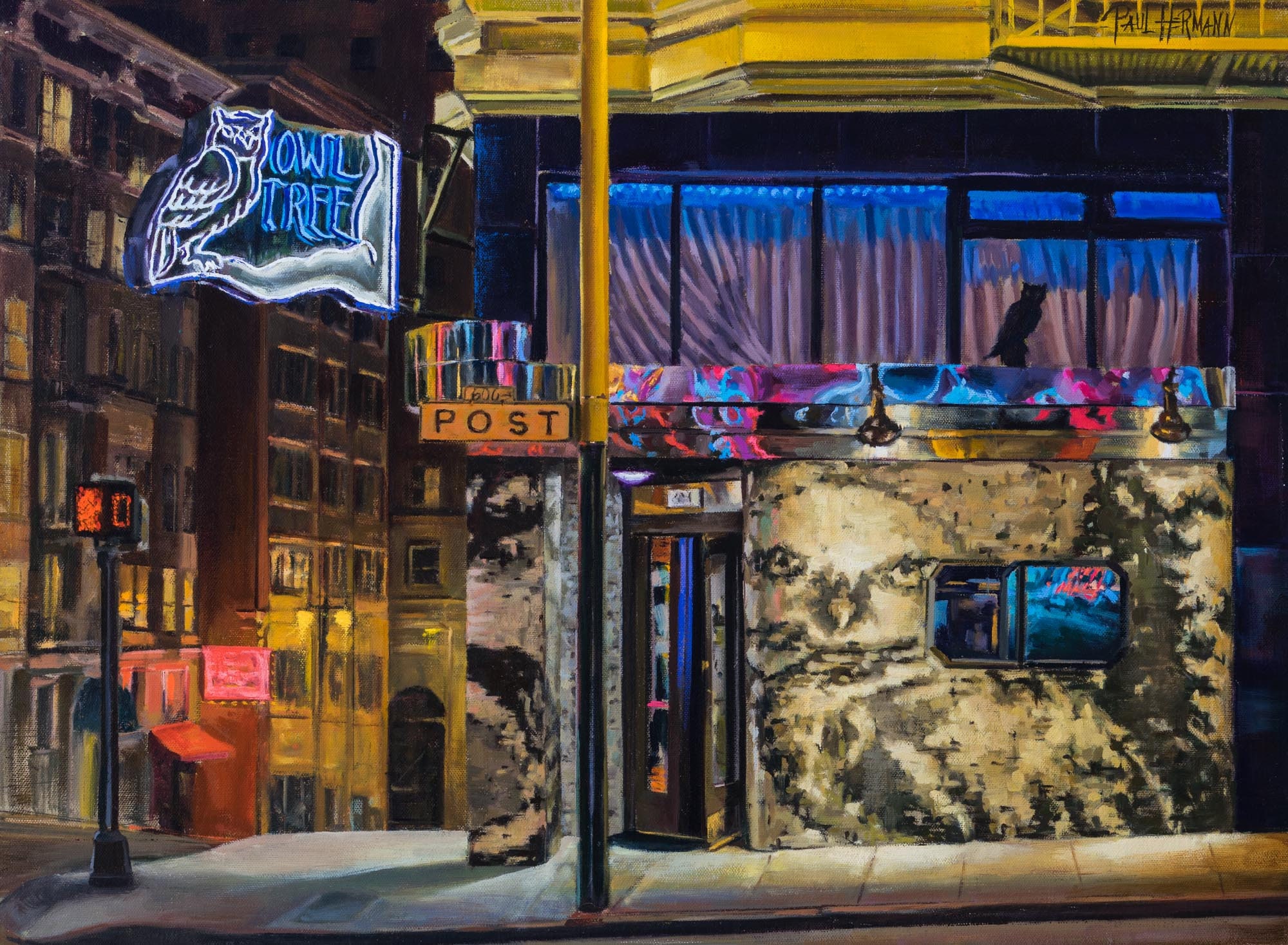 The Owl Tree, Nob Hill San Francisco Bar - Matted Print Signed by ...