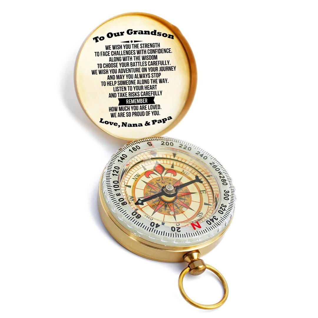 To Our Grandson Compass, Personalized Compass, Engraved Compass ...