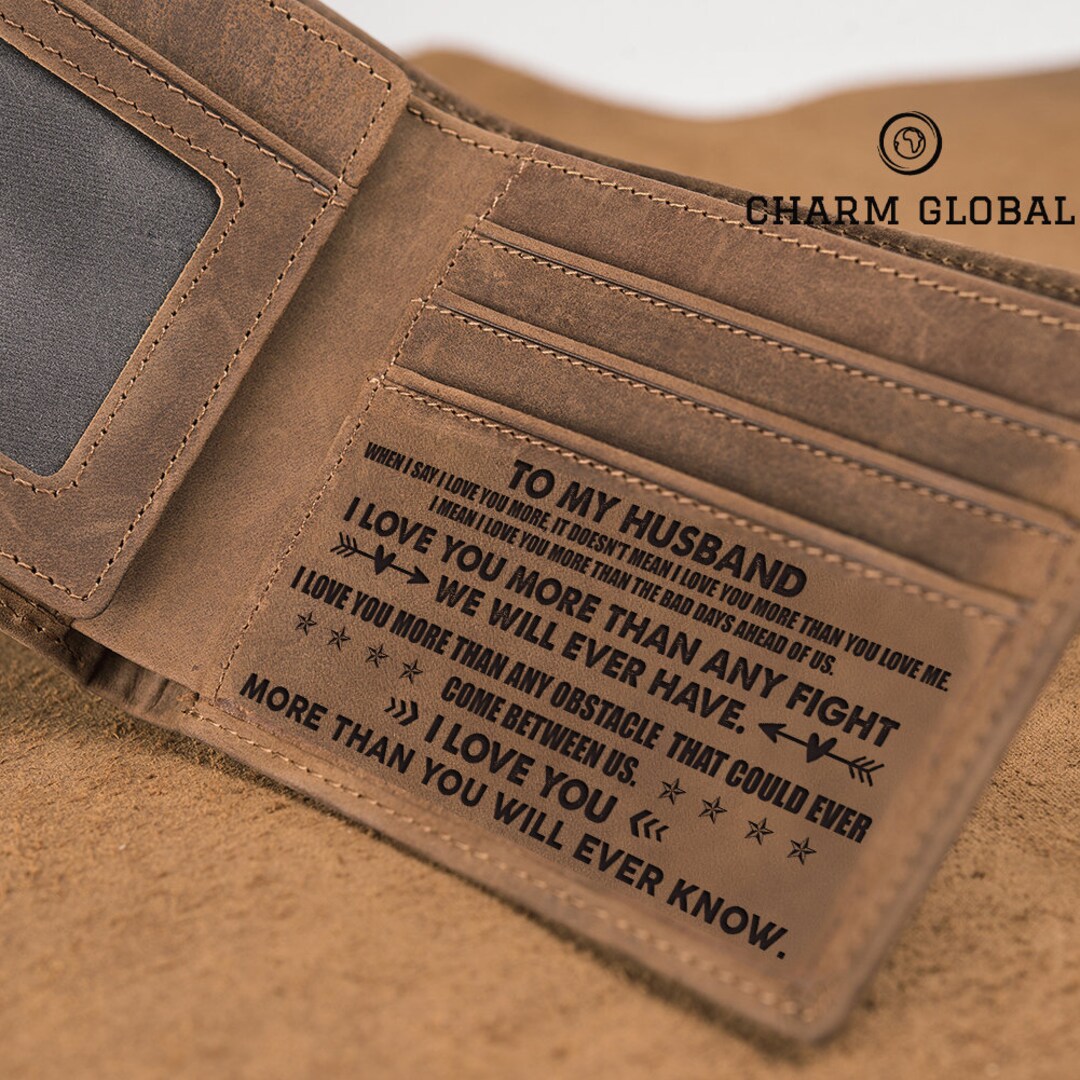 Personalized Leather Wallet, Engraved Genuine Leather Custom Wallet ...