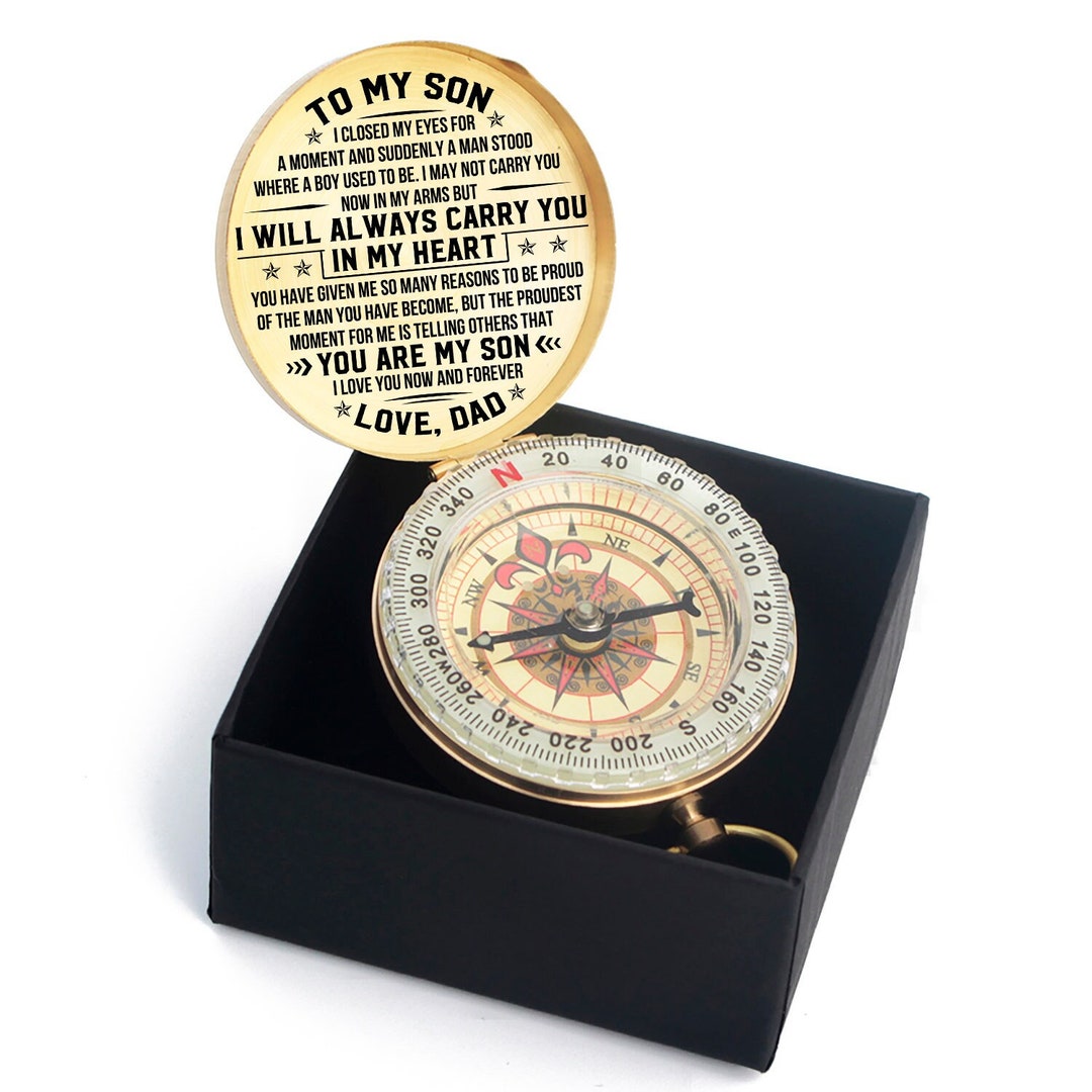 Engraved Compass Personalized Compass to My Son Compass - Etsy