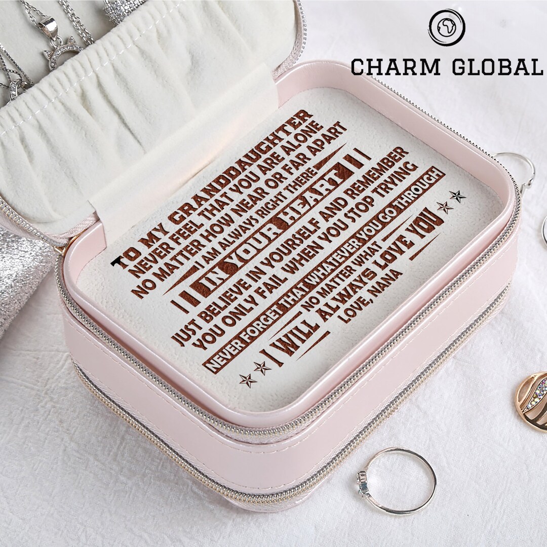 To Granddaughter Jewelry Box, Personalized Jewelry Box, Double Layers ...