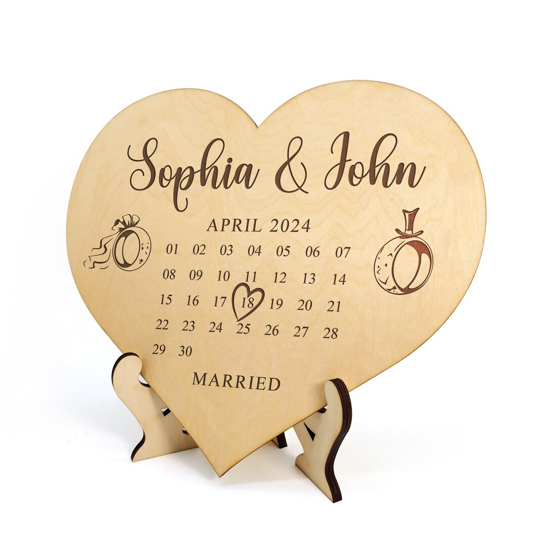 Heart Shaped Wedding Sign, Personalized Wedding Celebration Gift ...