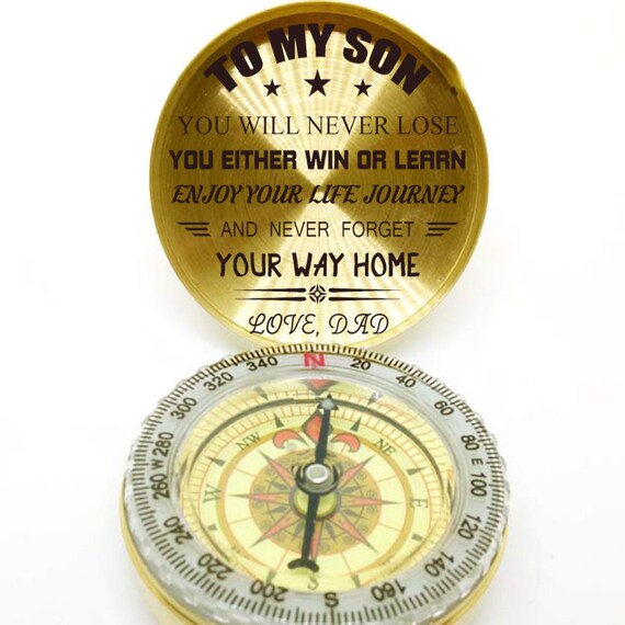 Dad to Son Compass Personalized Compass Engraved Compass - Etsy