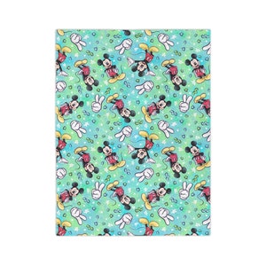 Green Blue Baby Boy Mouse Velveteen Minky Blanket, Toddler Boy Gift ...