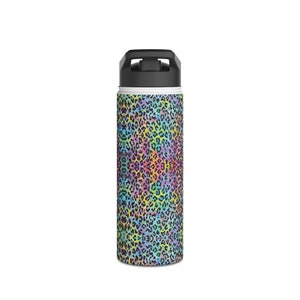 Rainbow Cheetah Stainless Steel Water Bottle, Kids Stainless Steel ...