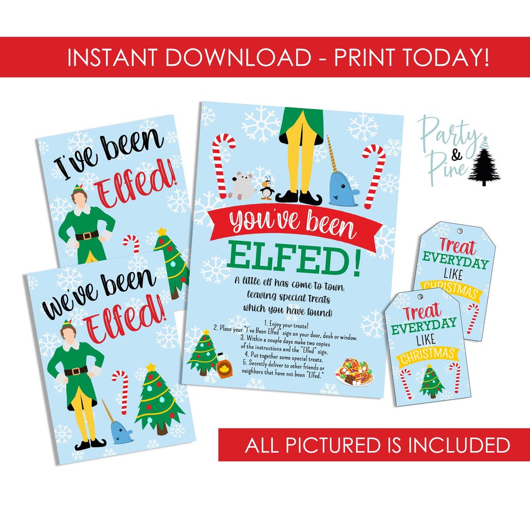 You've Been Elfed Printable Buddy Elf Christmas Game Digital Printable ...