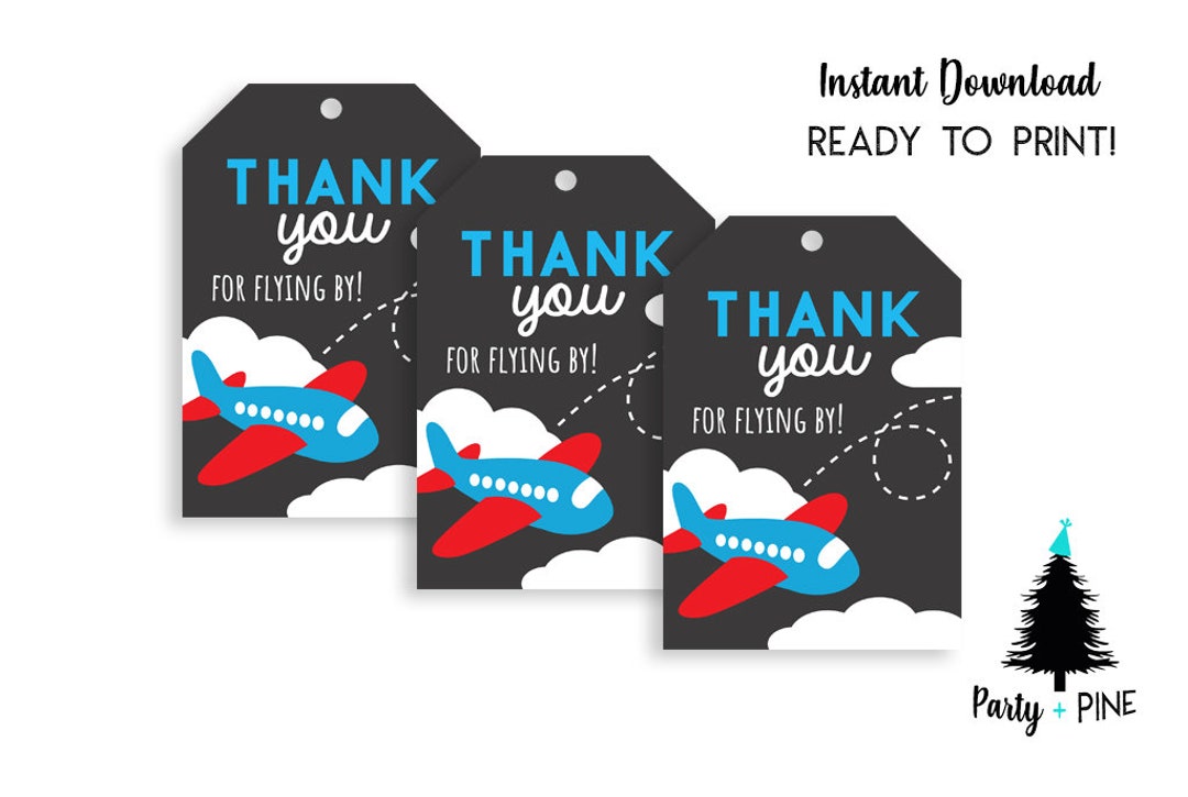 Airplane Favor Tags Birthday Instant Download Digital Birthday Party ...