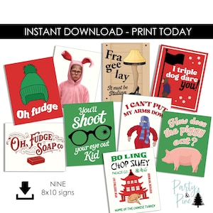 A Christmas Story Movie Wall Art Signs Holiday DIGITAL Party Printable ...