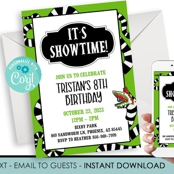 Beetlejuice Halloween Party Invitation - Etsy
