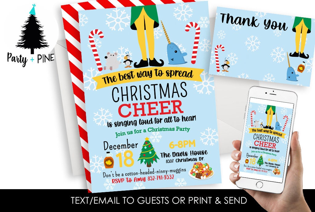 Elf Digital Christmas Party Invitation - Etsy