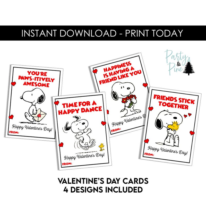 Snoopy Cards Valentines - Etsy