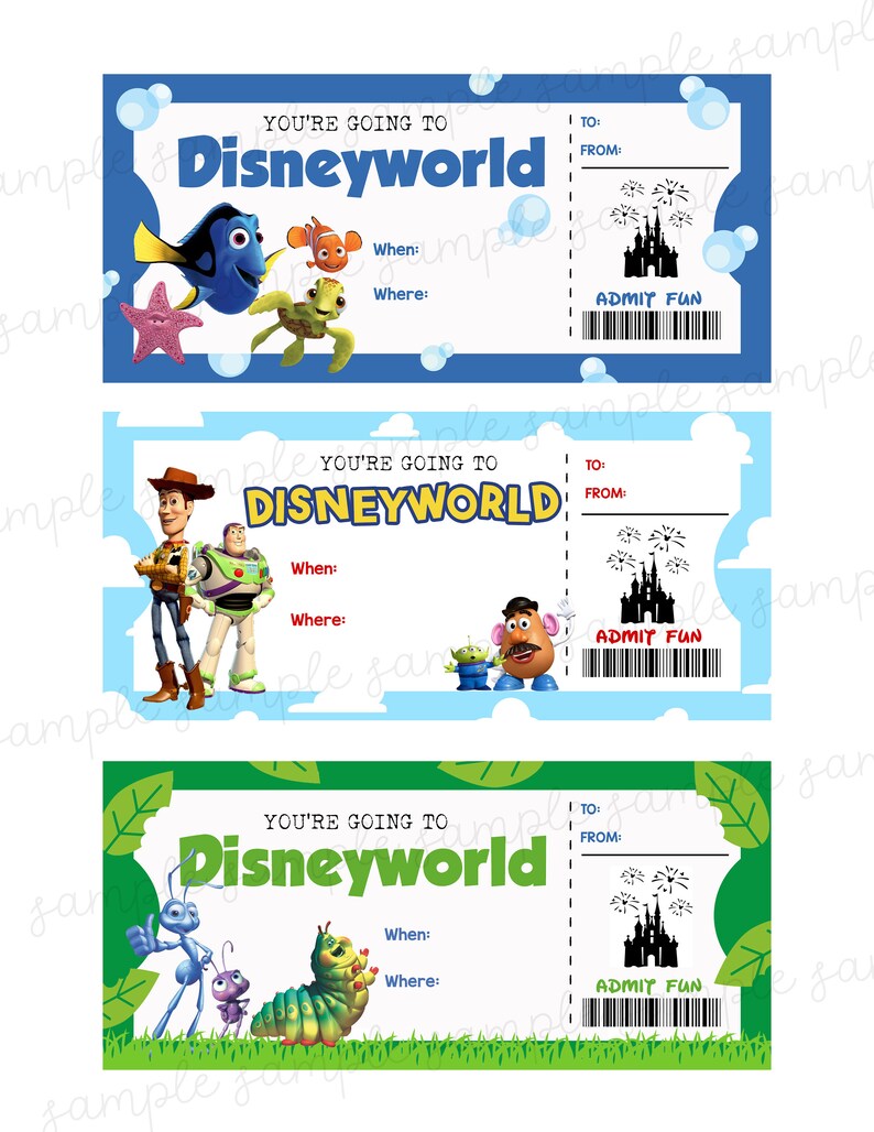 Printable Ticket to Disneyworld Surprise Trip Birthday Gift - Etsy