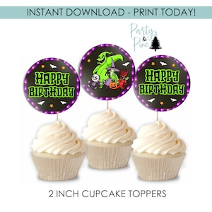 Oogie Boogie Cupcake Toppers Birthday Party Printable Instant Download ...