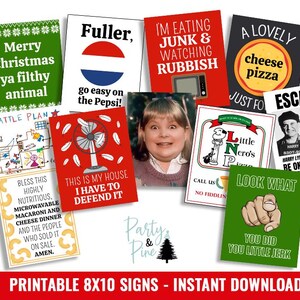 Home Alone Christmas Party Signs, Movie Prints 8x10 Holiday Decor ...