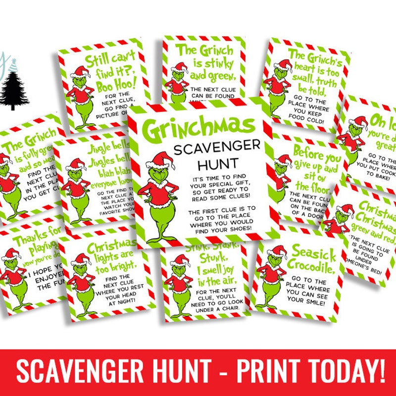 Grinch Scavenger Hunt - Etsy