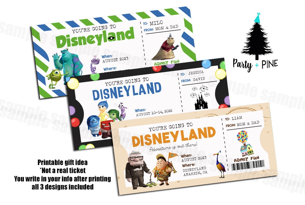 Printable Ticket to Disneyland Surprise Trip Birthday Gift - Etsy