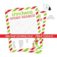 Grinch Whoville Word Search Puzzle, Christmas Holiday Activity (digital ...
