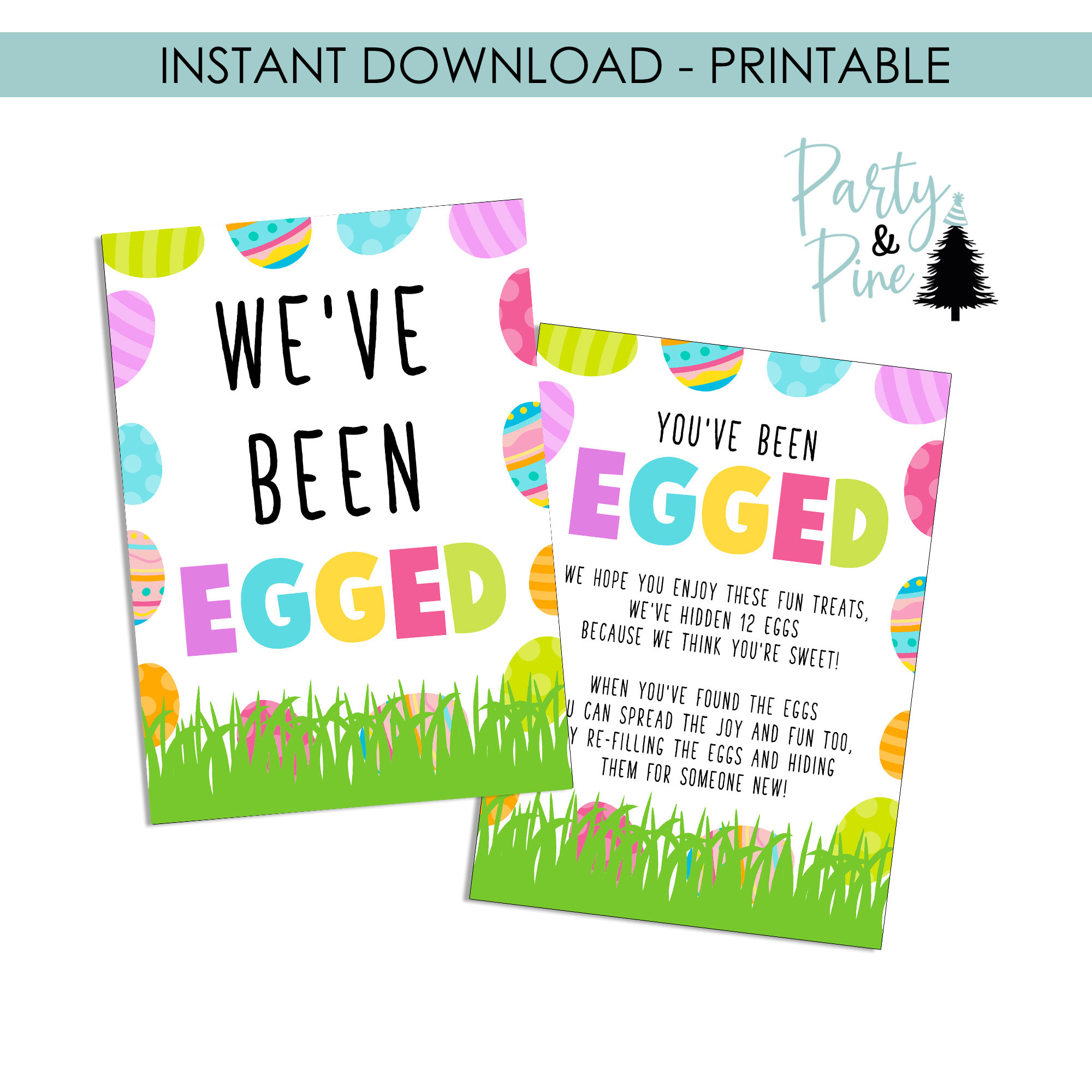 You've Been Egged Printable Sign Digital 5x7 Template Instant Download ...