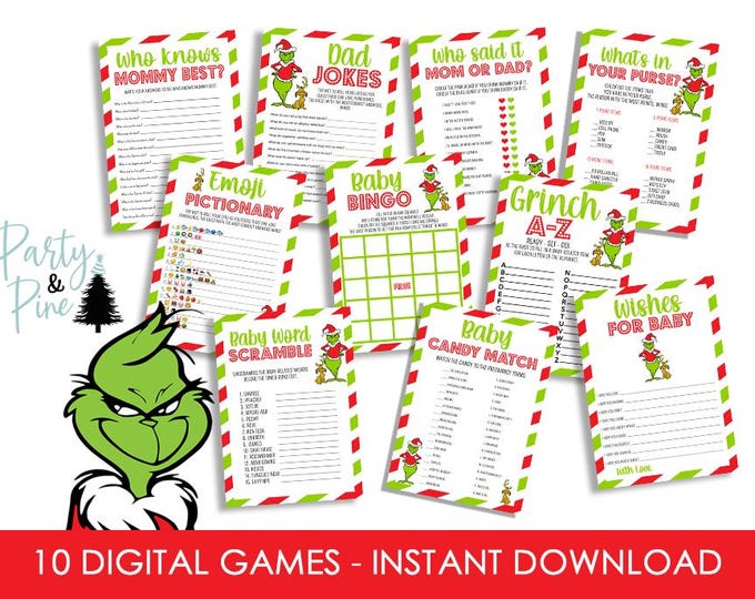 Who's the Grinchiest Printable Grinch Party Game for Adults, Kids ...