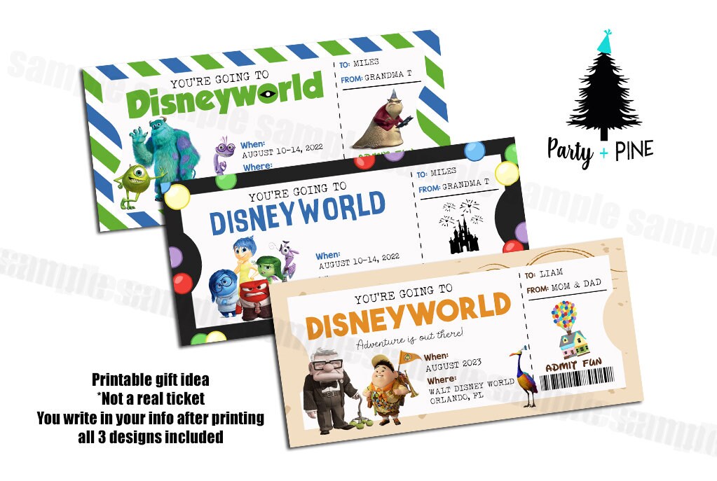 Printable Ticket to Disneyworld Surprise Trip Birthday Gift - Etsy