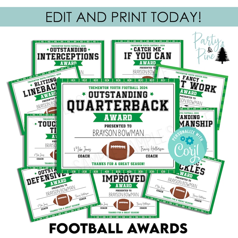 Blue Paper Football Awards - Etsy