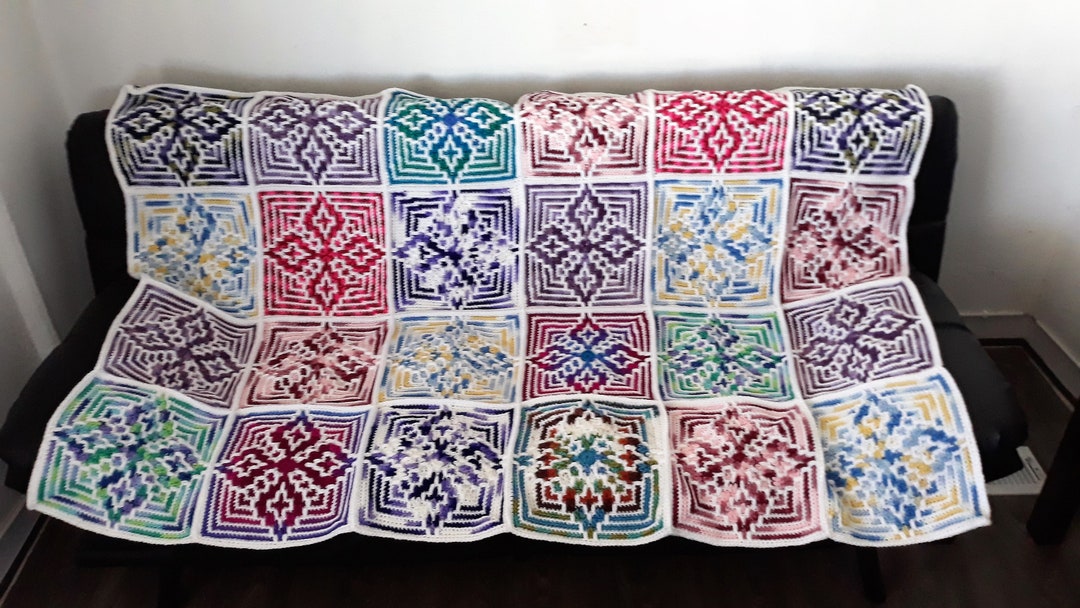 Pattern for Overlay Mosaic Crochet Blanket - Etsy
