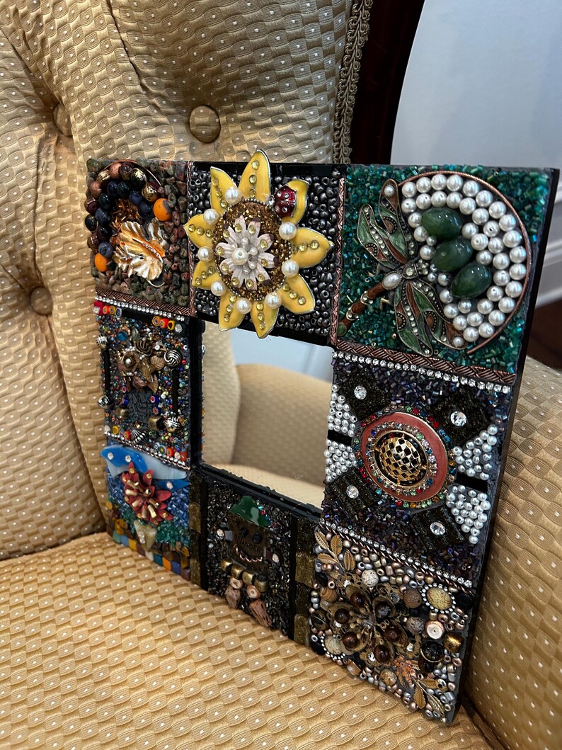 Mosaic Mixed Media Mirror "jeweled Fantasy" - Etsy