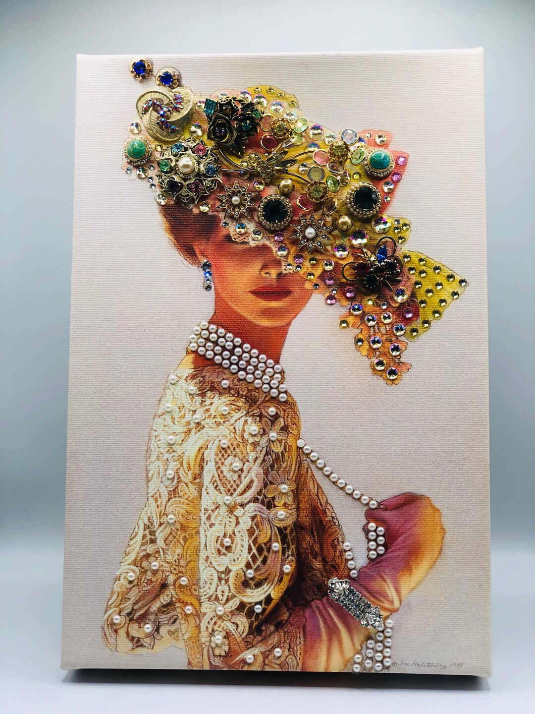 Jewelled Mosaic Canvas lady Victoria - Etsy