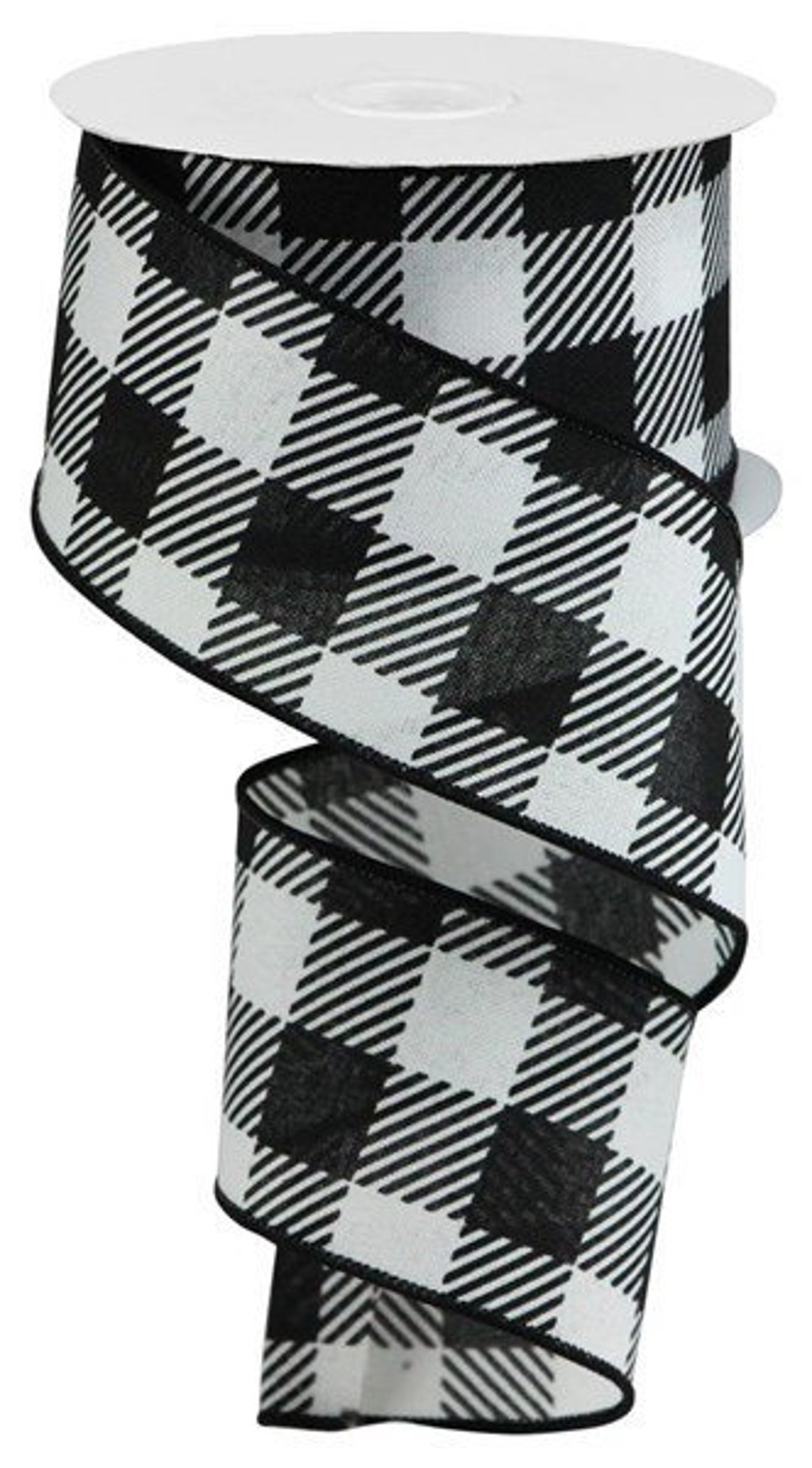 Black and White Large Striped Check 2.5" X 10 Yards - Etsy