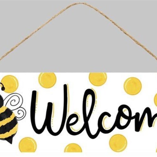 Bumble Bee Welcome Sign Round Spring Summer Sign for Wreaths - Etsy