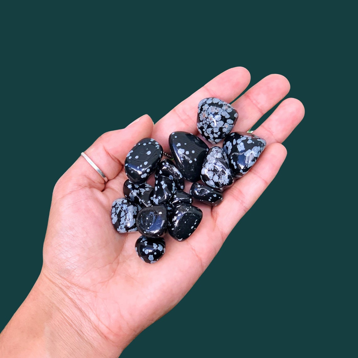 Snowflake Obsidian Tumbled Stones: Natural Healing Crystals for ...
