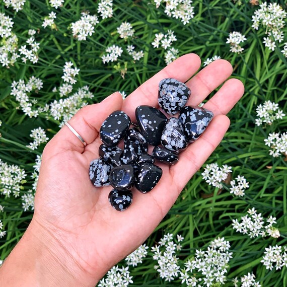 Snowflake Obsidian Tumbled Stones snowflake obsidian crystal | Etsy