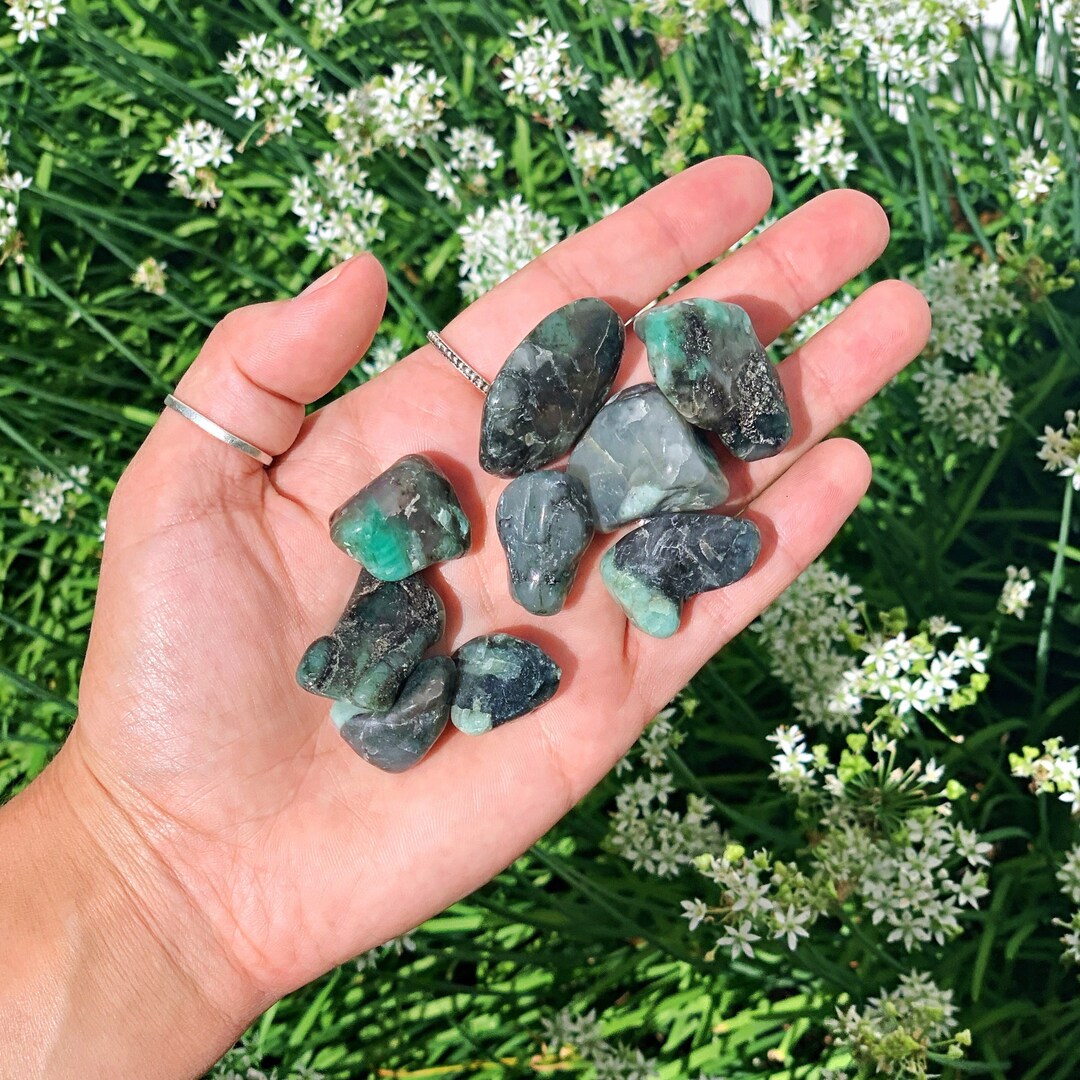 Emerald Tumbled Stones Emerald Tumbled Crystals Tumbled Emerald Healing Crystals Emerald ...