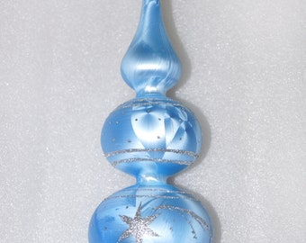 Handmade Christmas Tree Topper blue Silver Drops 13.78 | Etsy