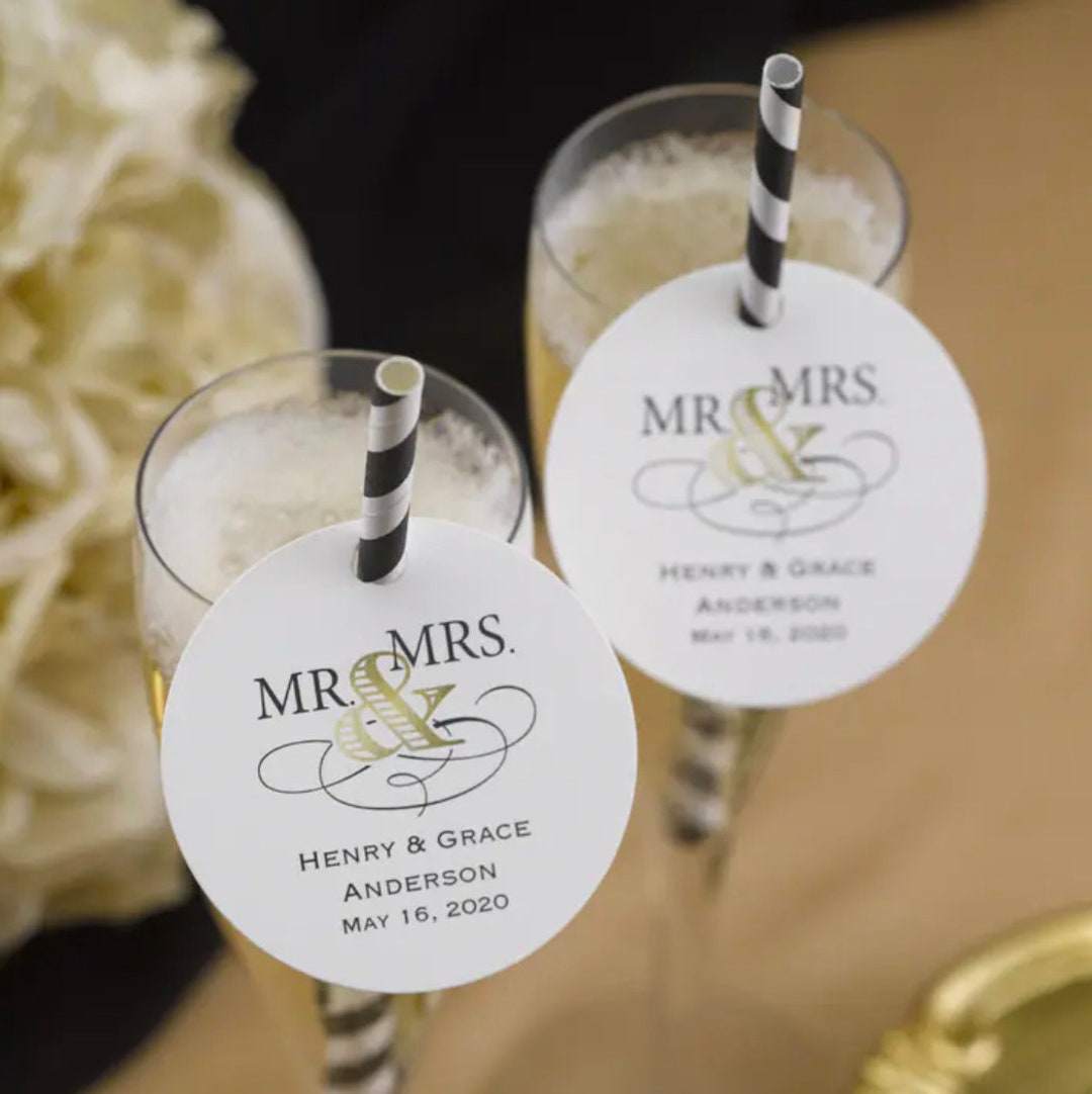 Personalized Wedding Favor Tags – Elegant Mr. & Mrs. Design - Etsy