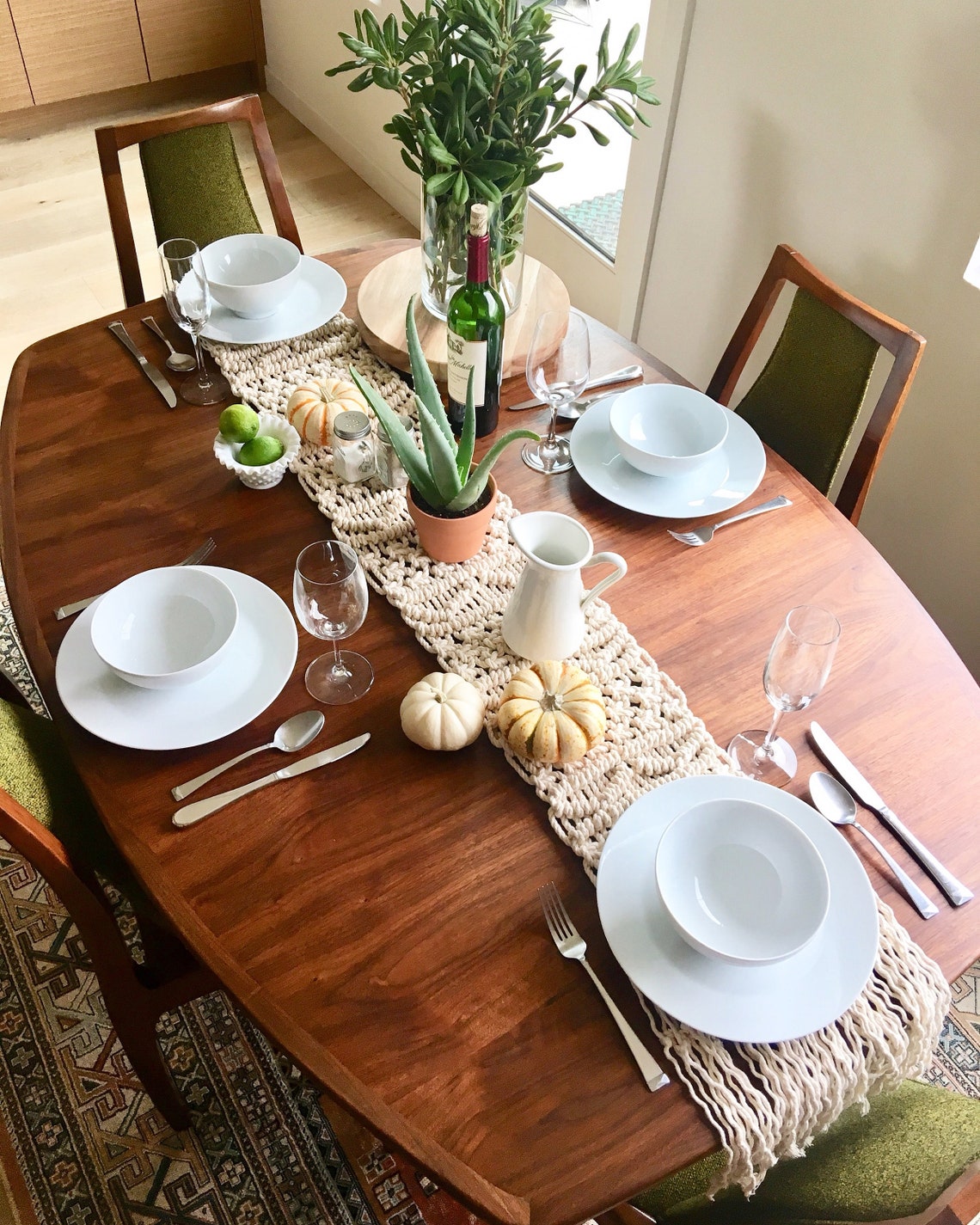 Macrame Table Runner - Etsy