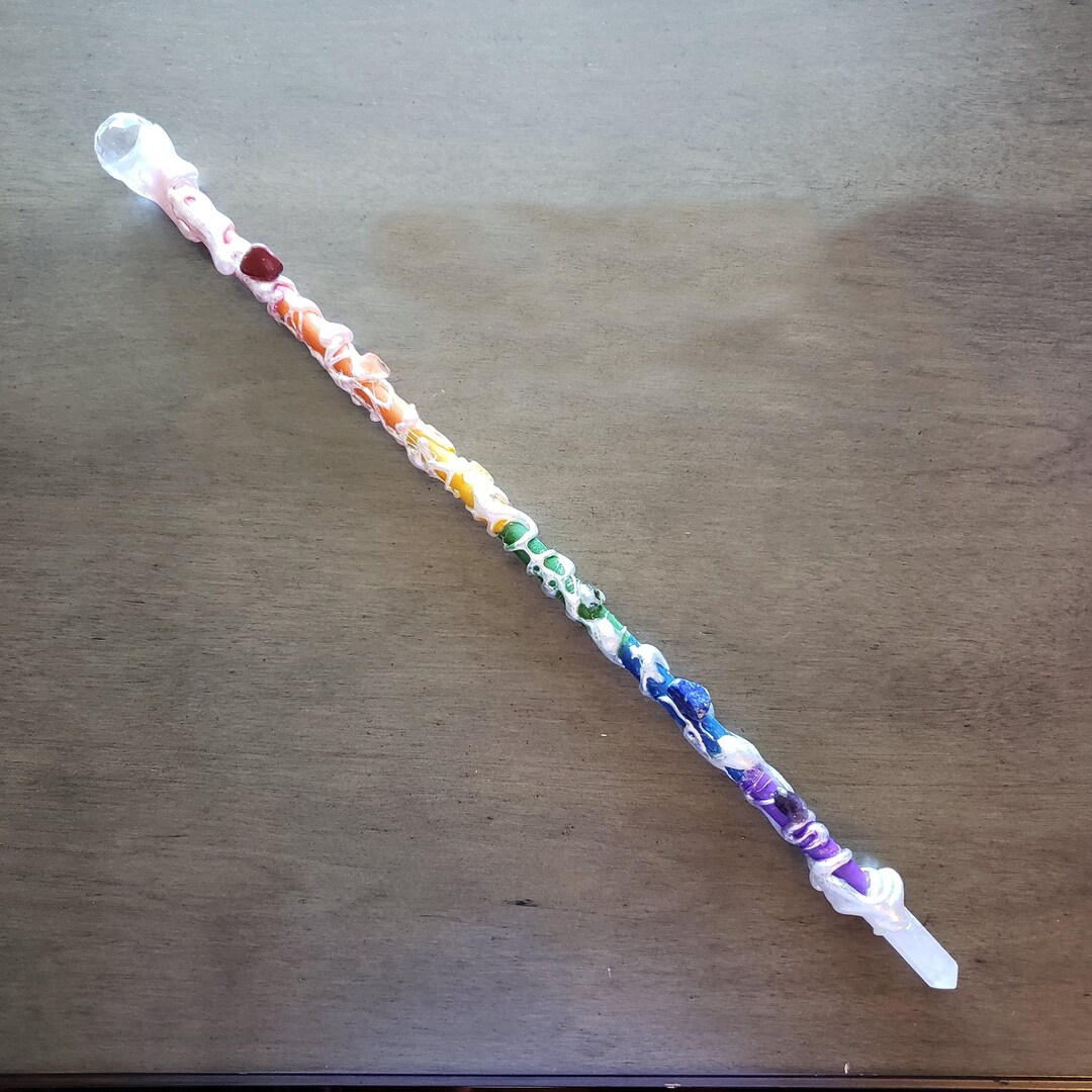 LGBTQIA Themed Pride Wand, Red Jasper, Carnelian, Prehnite, Lapis ...