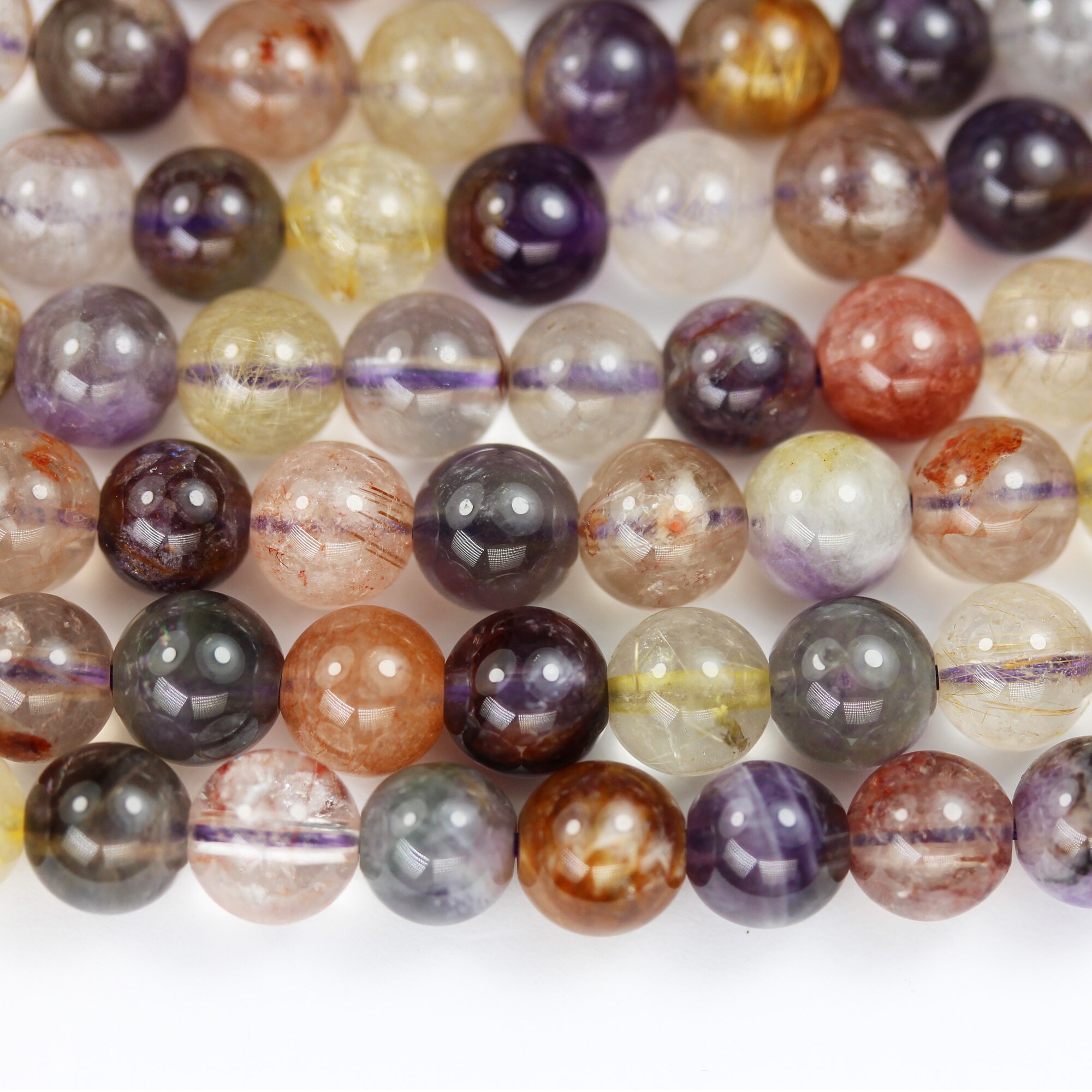 Natural Multi Color Rutilated Quartz 6mm Round Natural | Etsy