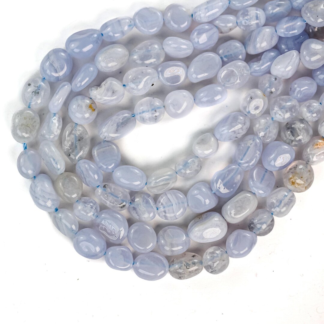 Blue Lace Agate Nugget Beads, Natural Gemstone Strand (15.5 Inch) - Etsy