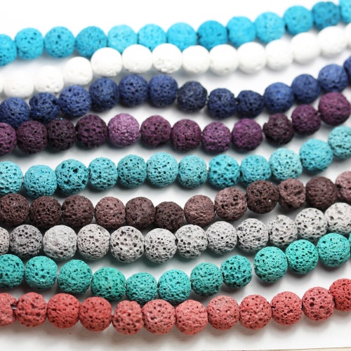 Lava Rock Beads Natural Gemstone Round Loose 4mm 6mm 8mm - Etsy