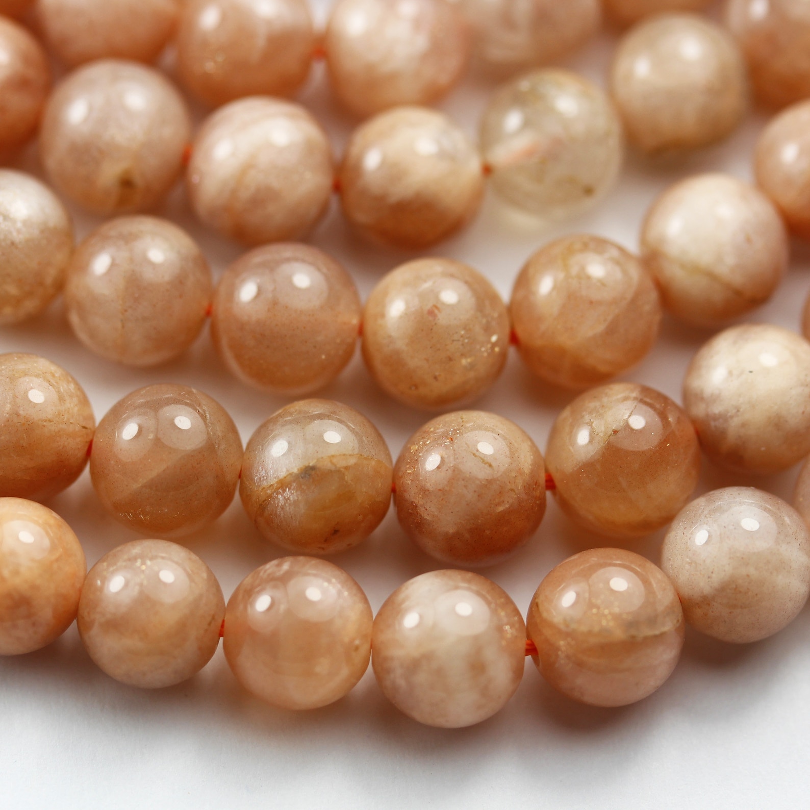 Sunstone 8mm Natural Peach Color Gemstone One Full Strand - Etsy