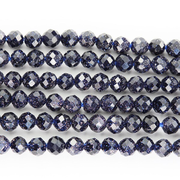Faceted Blue Goldstone - Etsy