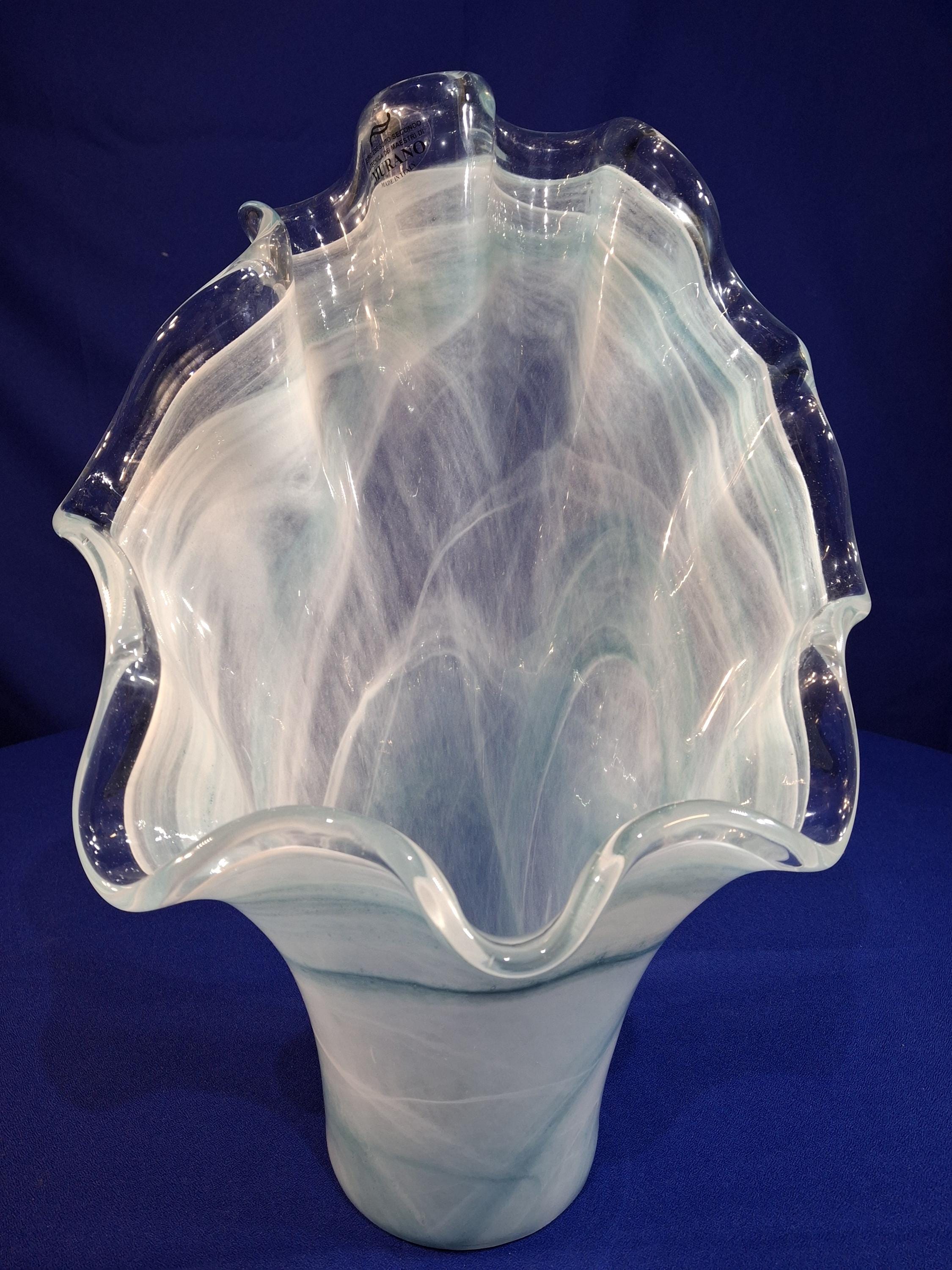 Murano Art Glass Clam Shell Vase - Etsy