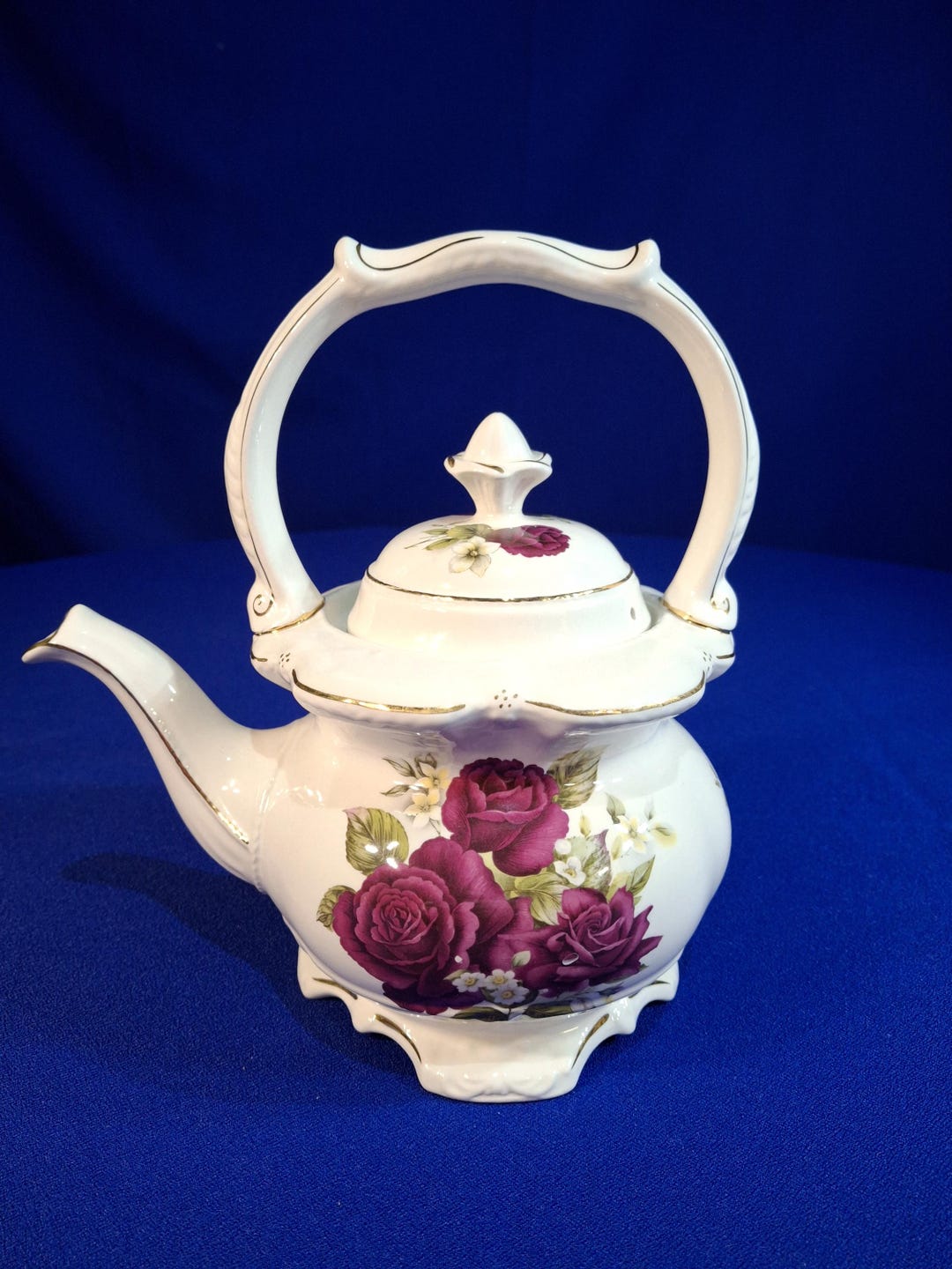 Crown Dorset Staffordshire Teapot England Gold and Roses - Etsy