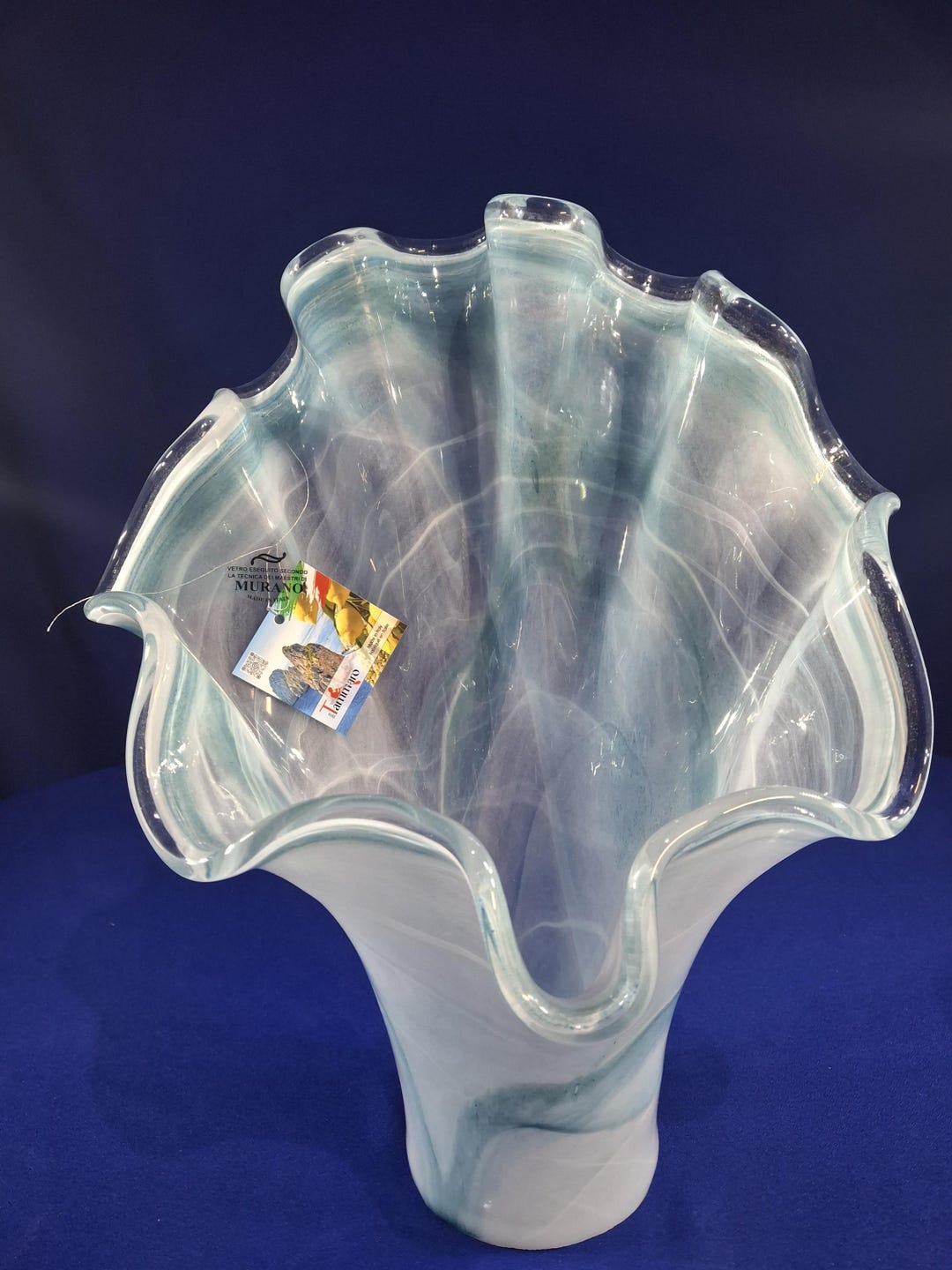 Murano Art Glass Clam Shell Vase - Etsy