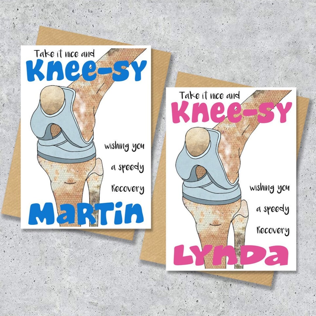 Personalised Knee Replacement Surgery Greeting Card, Get Well Card, Personalised, Take It Nice ...