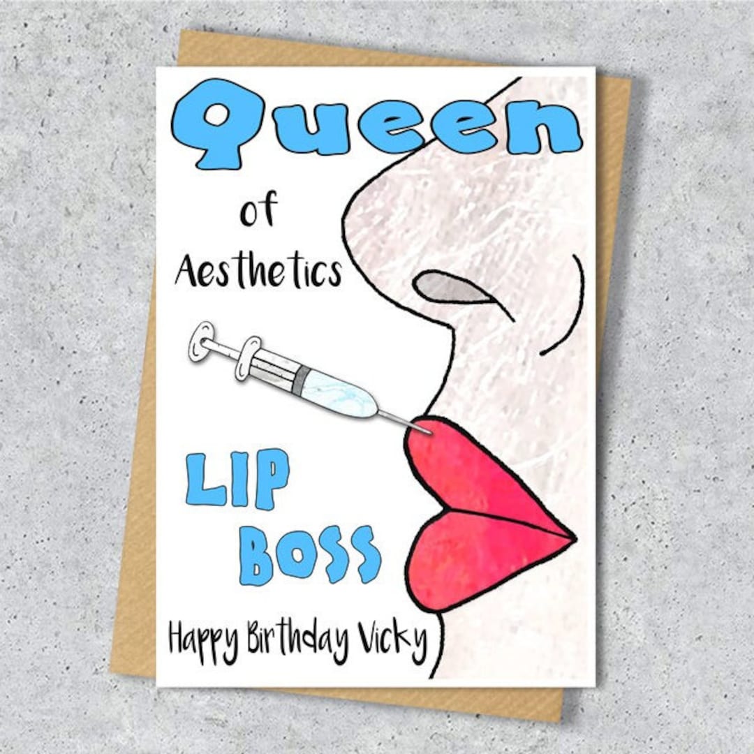 Personalised Lip Fillers Birthday Greeting Card, Lip Augmentation ...