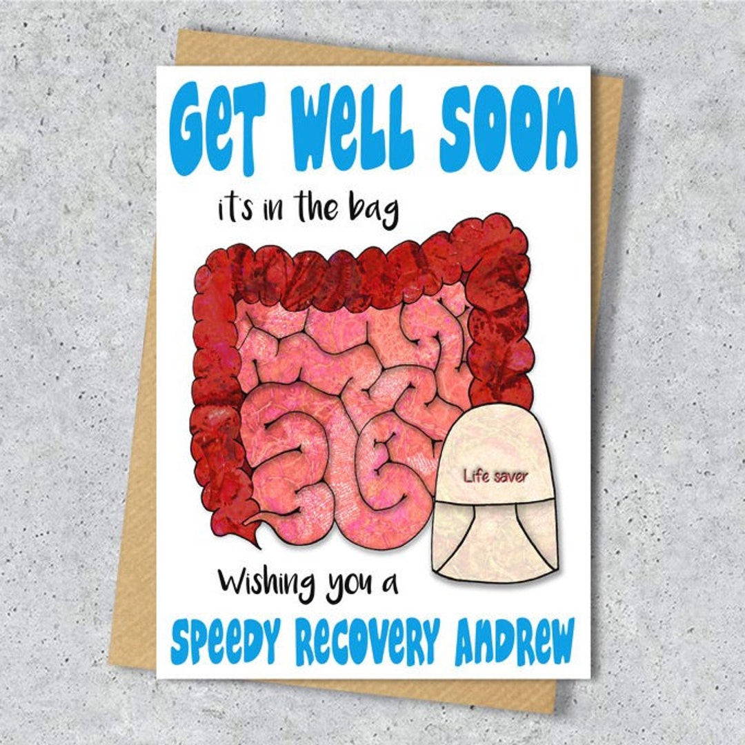 Colostomy Stoma Surgery Greeting Card, Personalised, Ileostomy, It's in ...